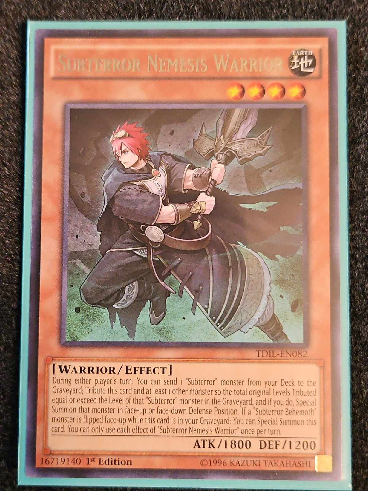 1X NM Subterror Nemesis Warrior - TDIL-EN082 - Rare 1st Edition yugioh ...