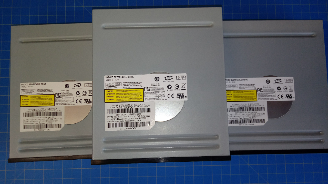 Lot of 3 Dell Lite-on Philips DVD+/-RW SATA DL 16x SATA Optical Drives ...