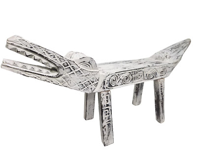 Bench Hand Carved Florida Gator Alligator Crocodile Primitive Wood ...