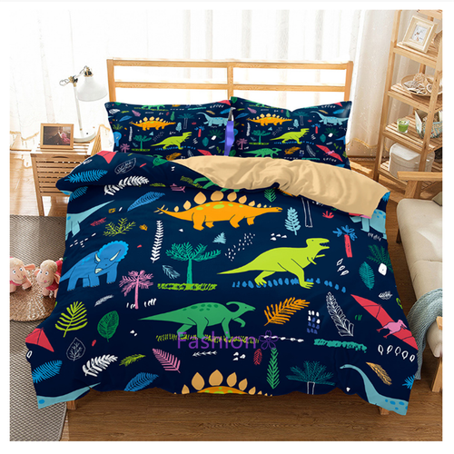 Color Dinosaur Doona/Duvet/Quilt Cover Set Single/Double/Queen/King ...