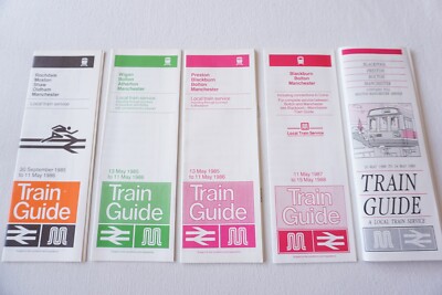 1985-1989 Manchester Area British Rail Railway Timetable x5 Rochdale ...