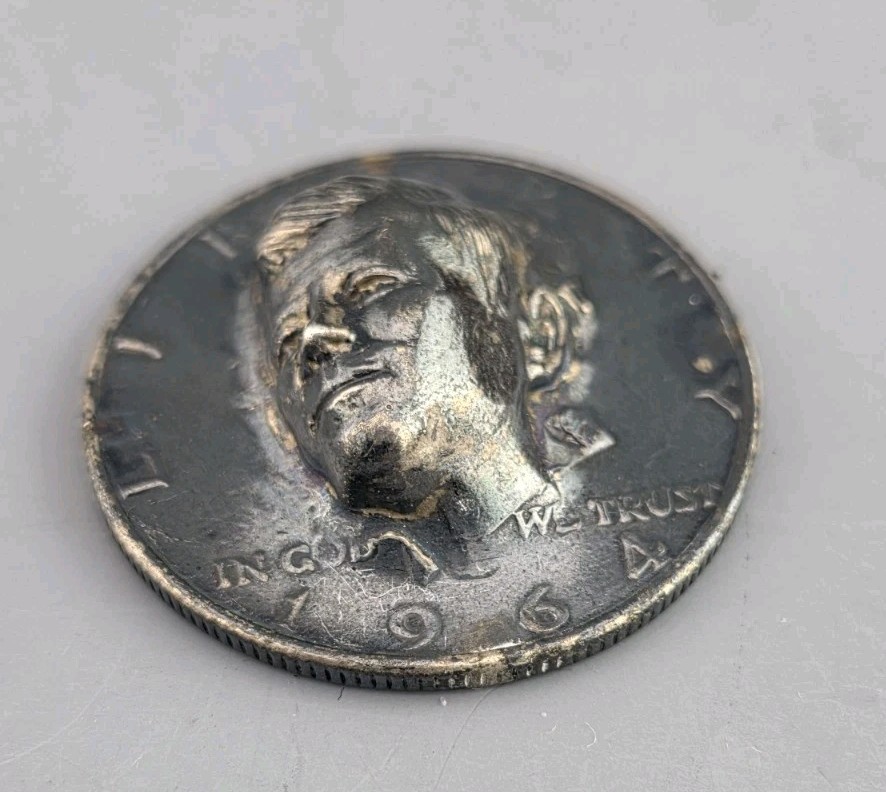 1964 Kennedy Half Dollar 3-D Pop-Out Repousse Coin 40% Silver | eBay