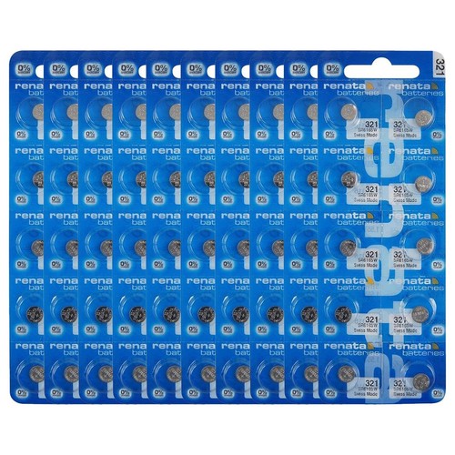 321 SR616SW Batteries 1.55V Silver Oxide 321 Watch Battery 100 Count ...