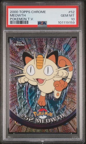 2000 TOPPS CHROME POKEMON T.V. #52 MEOWTH PSA 10 | eBay
