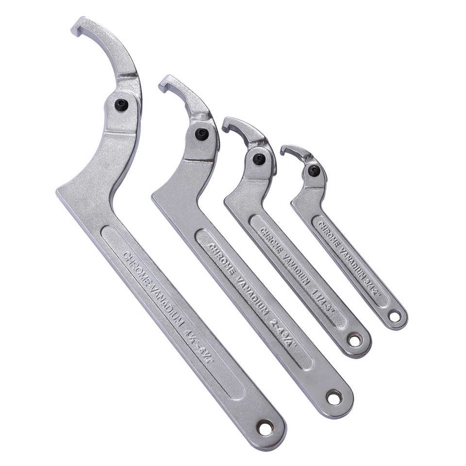 4pc Adjustable Hook & C Pin Wrench Tools Kit With C Spanner Tool Kit ...
