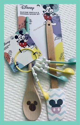 Disney Mickey Mouse Kitchen - Spatula & Measuring Spoons Set - Pastel ...