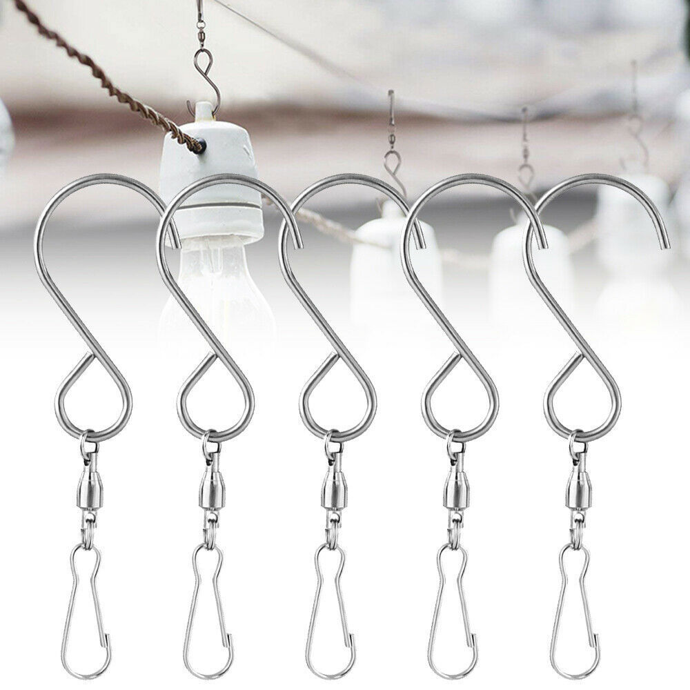 20pcs Swivel S Hooks Clips Hanging Wind Spinners Chimes Crystal Twister ...