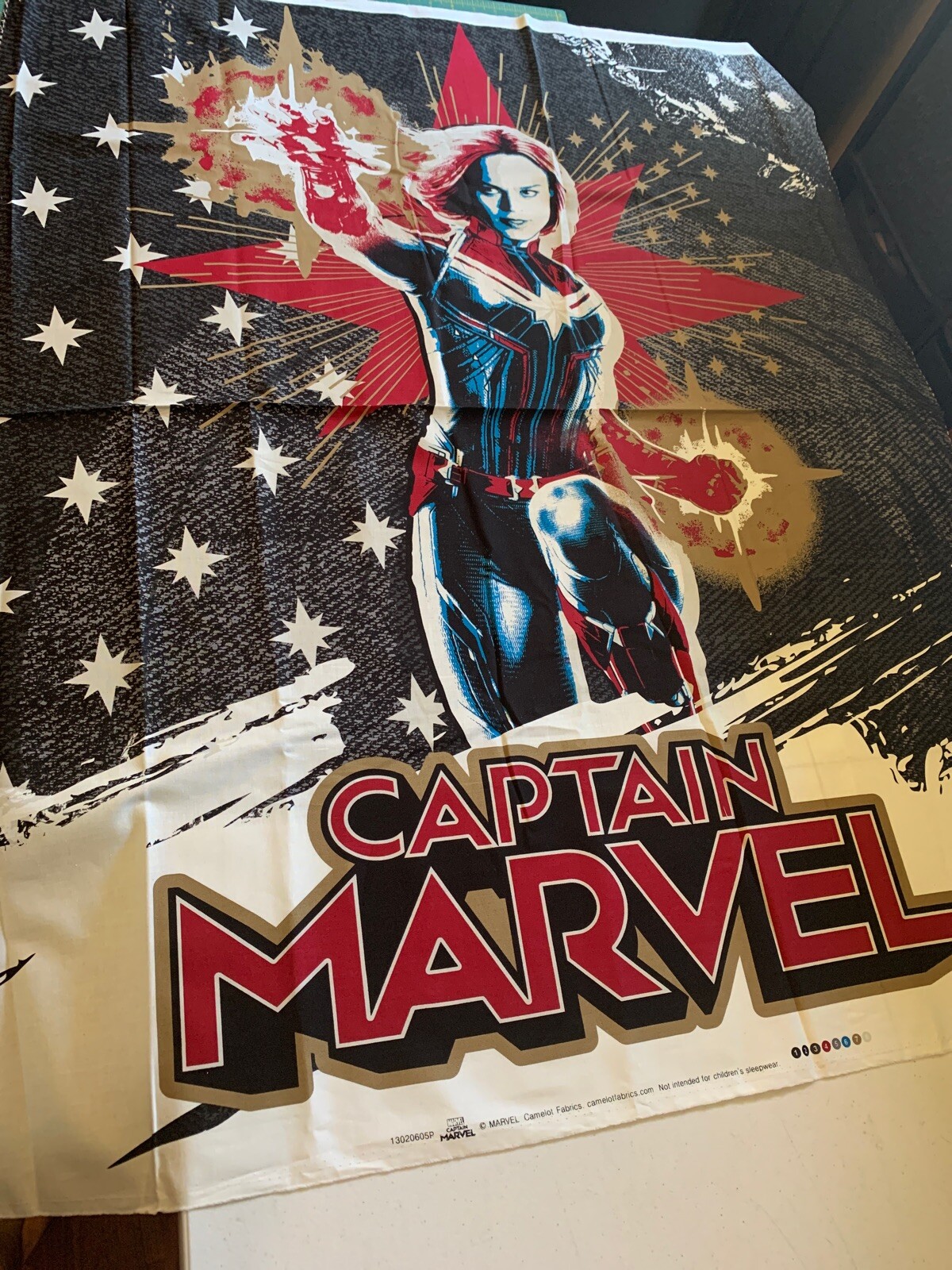 Captain Marvel By The Panel Cotton Fabric By Camelot Fabrics | eBay