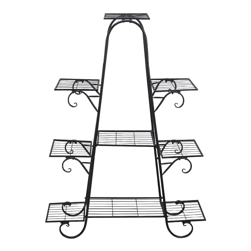 UNHO Multilayer Metal Plant Stand 9 Tiered Shelf Unit Garden Patio ...