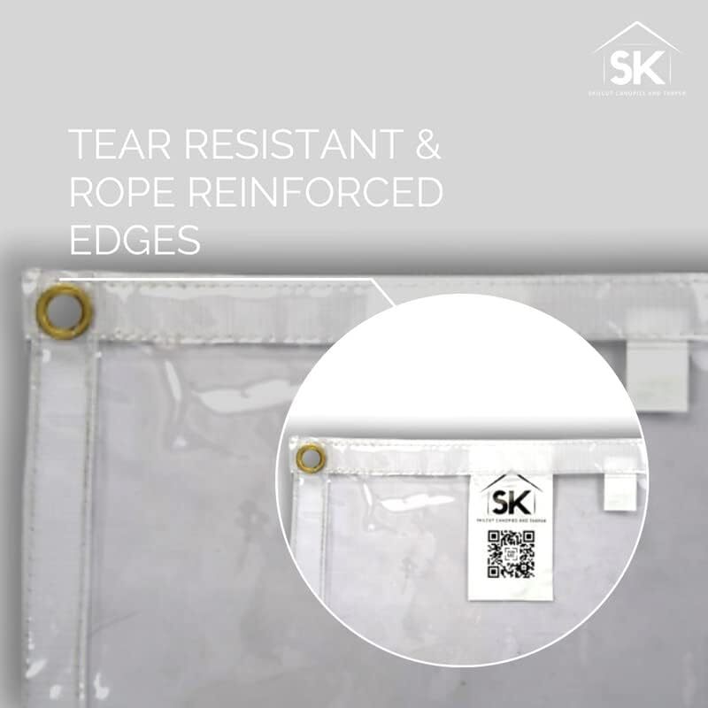 24 MIL Clear Patio Enclosure Tarp SMOOTH GLASS Vinyl Fire Retardant ...