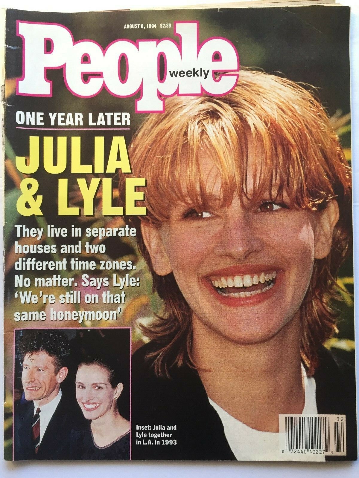 JULIA ROBERTS & LYLE LOVETT August 1994 PEOPLE Magazine AMY LOCAINE ...