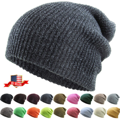 Slouchy Beanie Baggy Fit Winter Knit Ski Hat Skull Cap Oversized ...