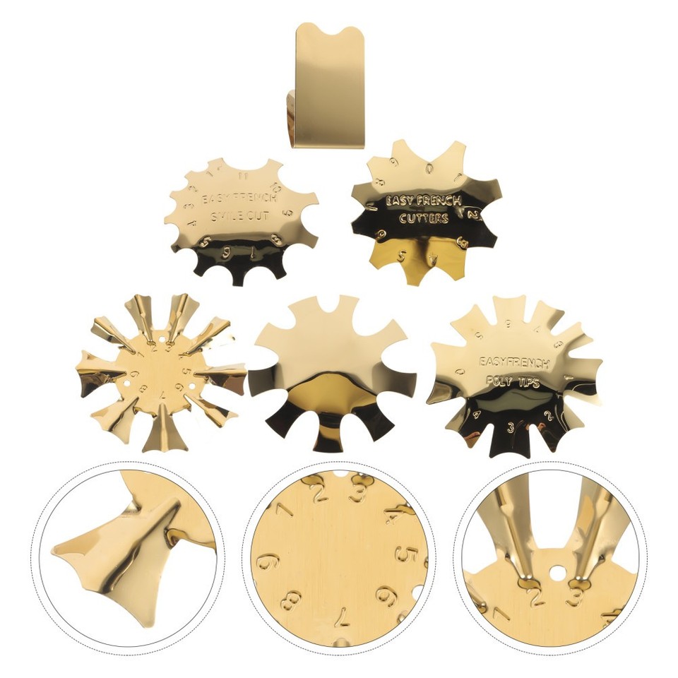 6pcs French Nail Art Templates Stainless Steel Manicure Templates Nail ...