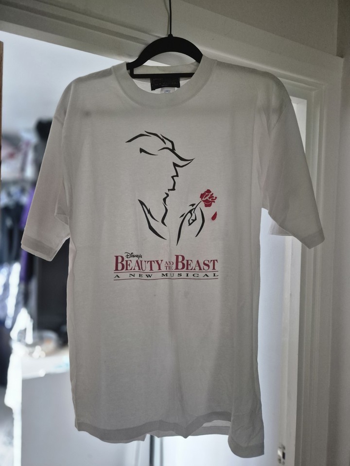 Vintage Disney Beauty & The Beast “A New Musical” Single Stitch T-Shirt ...