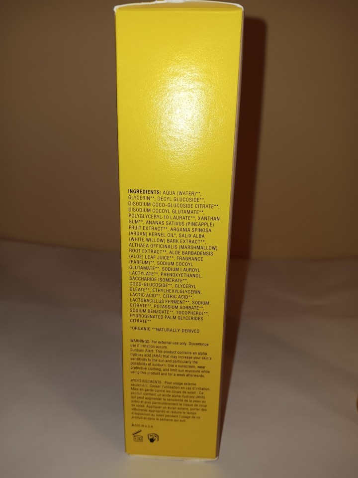 Josie Maran Pineapple Enzyme Pore Clearing Cleanser Foaming Face Wash ...