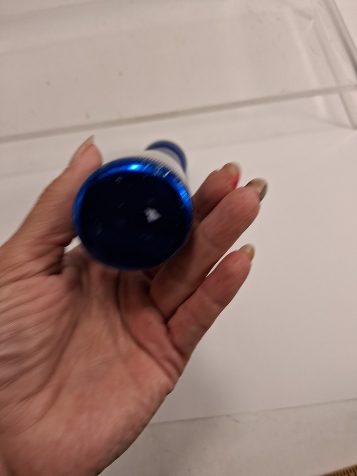 Vintage Mag-Lite 4 D Cell Battery Flashlight Heavy Duty Blue Mag Light ...