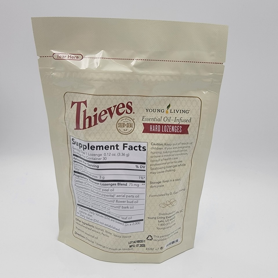 Young Living Thieves HARD LOZENGES 30 Count Herbal Supplement Essential ...