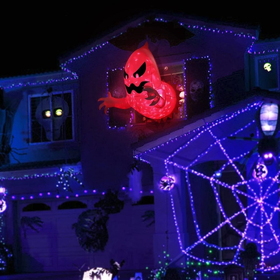 1Mx0.9M Halloween Inflatable Ghost Horror Window Ghost Foldable ...