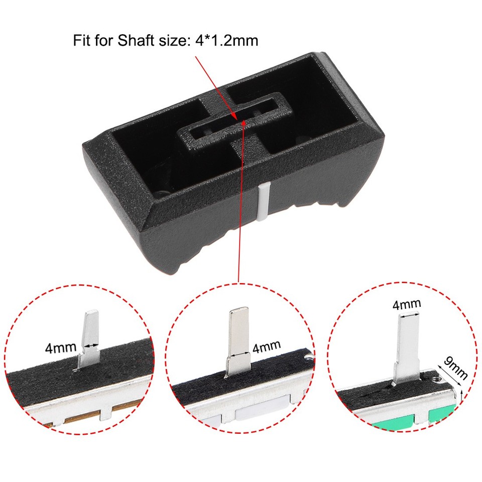 10pcs 4x1.2mm Straight Slide Potentiometer Flat Push Knob Insert Shaft ...