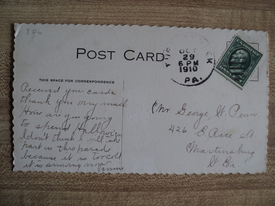 HALLOWEEN Cowboy Dancing w/ Girl 1910 Invitation Turtle Creek PA ...