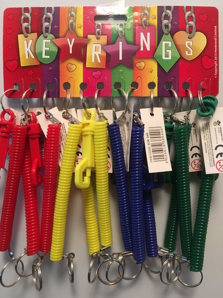 COLOURED STRETCHY KEY RINGS LONG KEY RING CHOICE OF COLOURS KEYRINGS | eBay