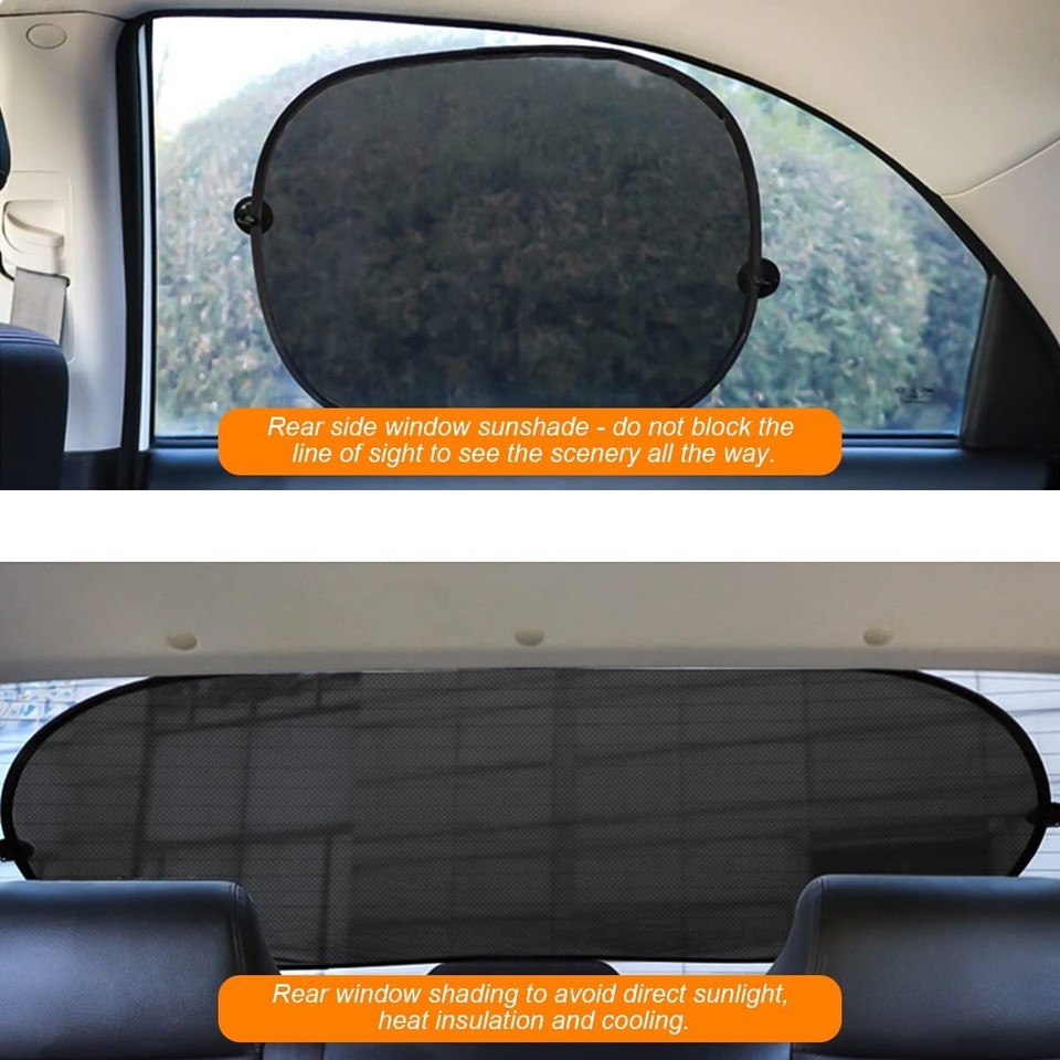 5PCS Car Side Rear Front Window Screen Sun Shade Mesh Cover Windshield ...