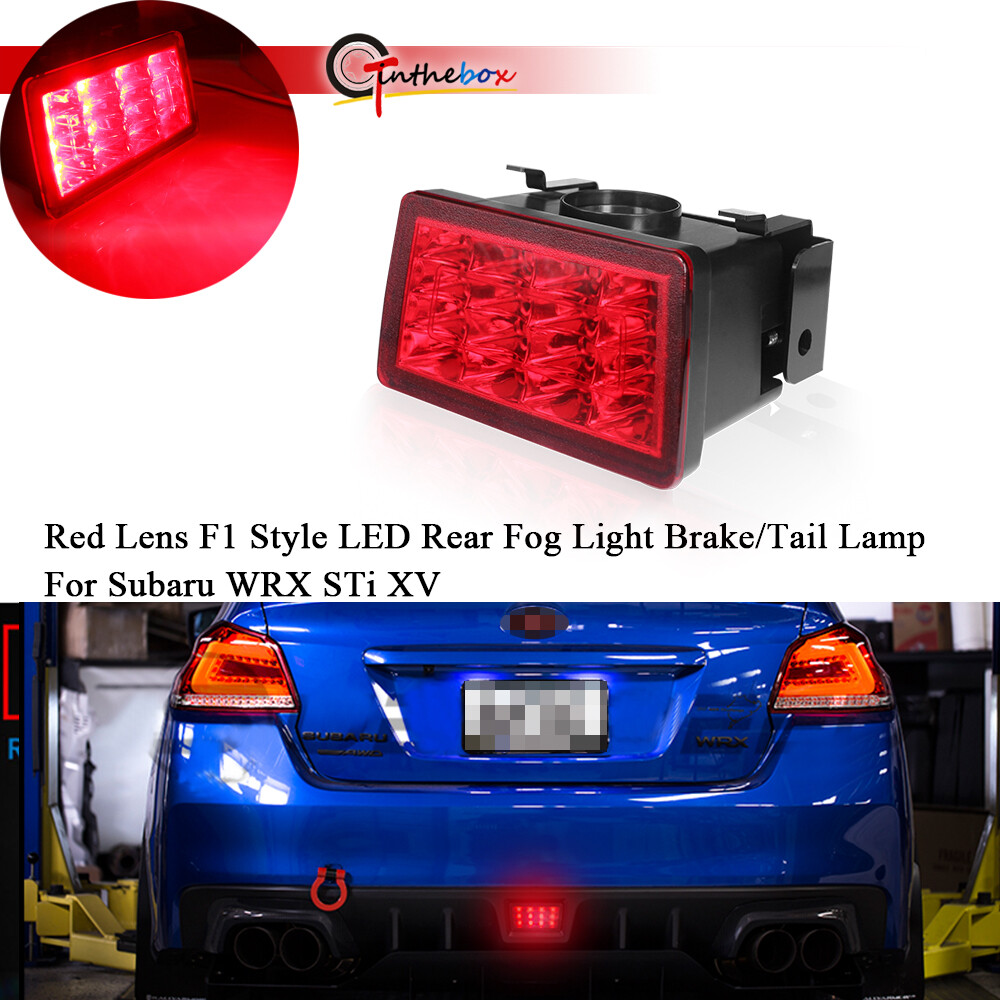 1X F1 Style Red Lens Red LED Rear Fog /Brake /Tail Lights For Subaru ...