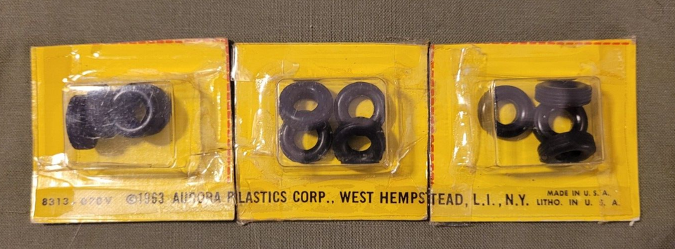 VINTAGE HO Aurora Rubber Tires 8313-070V (4) OPEN STOCK Slot Car NOS ...