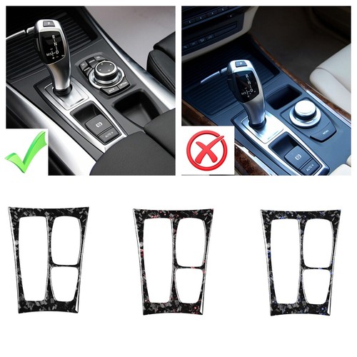 OE Carbon Fiber Gear Shift Lever Panel Trim for BMW X5 E70 X6 E71 2010 ...
