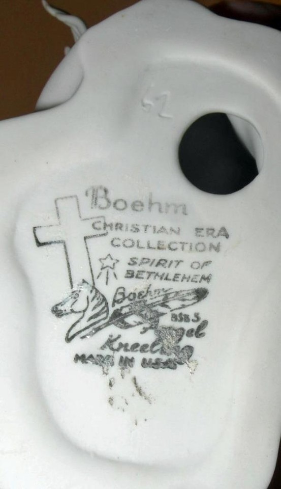 BOEHM NATIVITY SPIRIT OF BETHLEHEM 2 ANGELS STANDING AND KNEELING IN ...