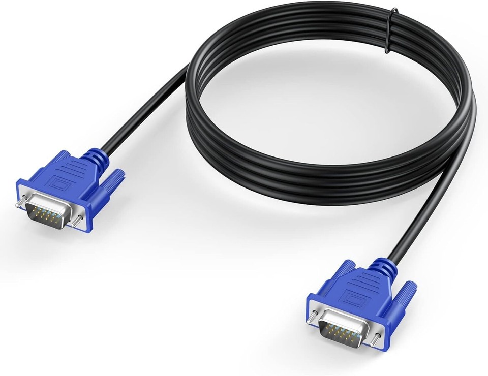 Premium Heavy Duty 5ft VGA SVGA Video Cable Cord Male to Male PC Laptop ...