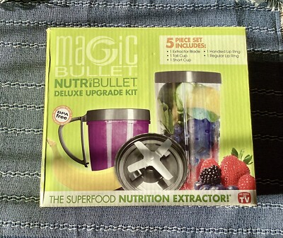 Magic Bullet NutriBullet Deluxe Upgrade Kit 5 Piece Set 1 Blade, 2 Cups ...