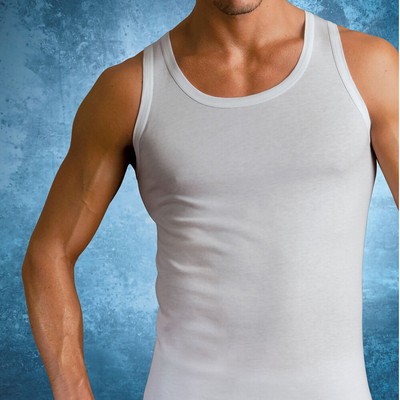 CANOTTIERA UOMO SPALLA LARGA IN COTONE ARTICOLO AU121 COTONELLA | eBay