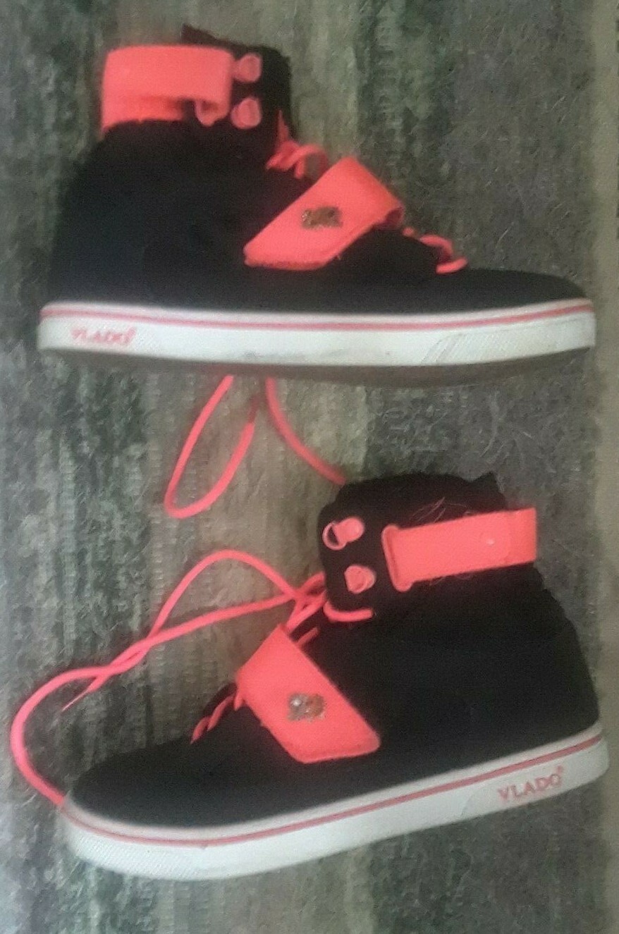 Men's VLADO Shoes Tennis Sneakers High Top Black and Orange Size US 7.5 ...