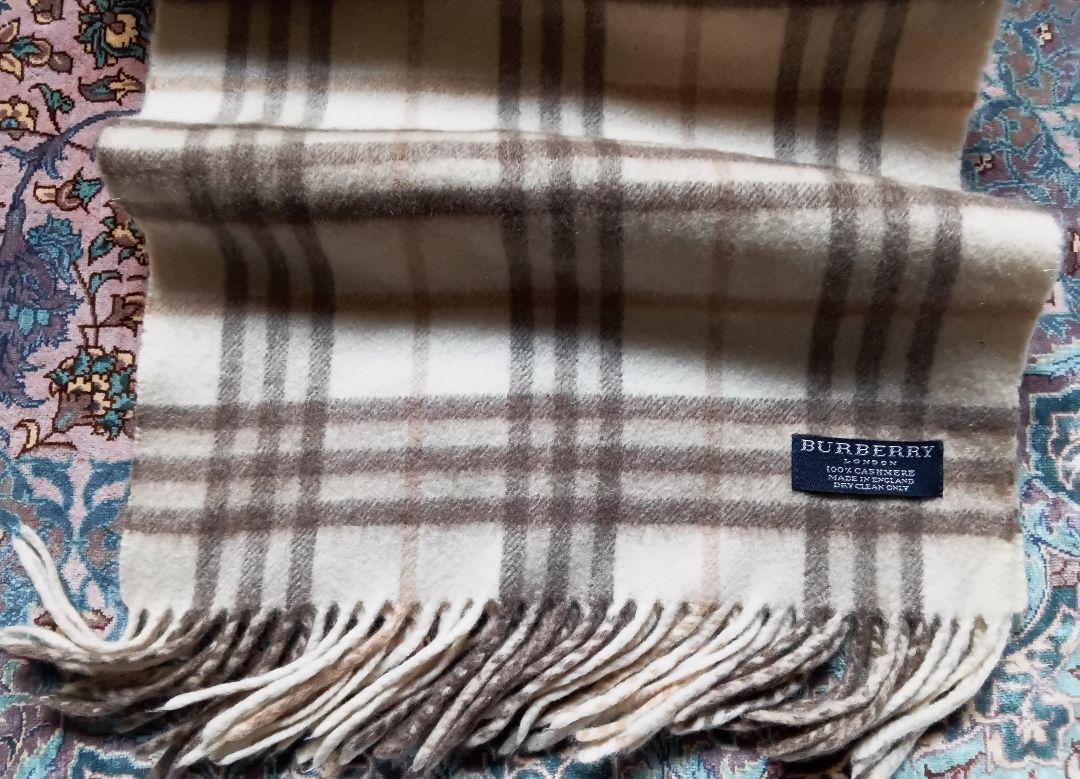Burberry Muffler Stole Cashmere Milk Tea - Gem