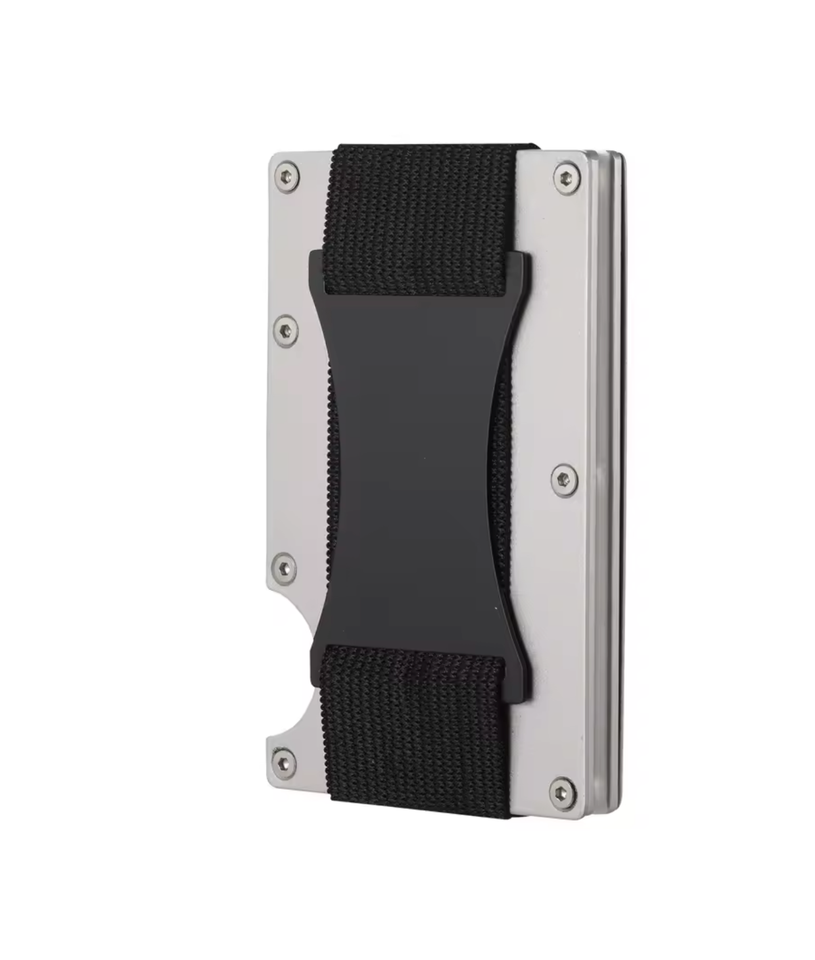 Ridge Style Titanium RFID Blocking Wallet Slim Metal Wallet with Cash ...