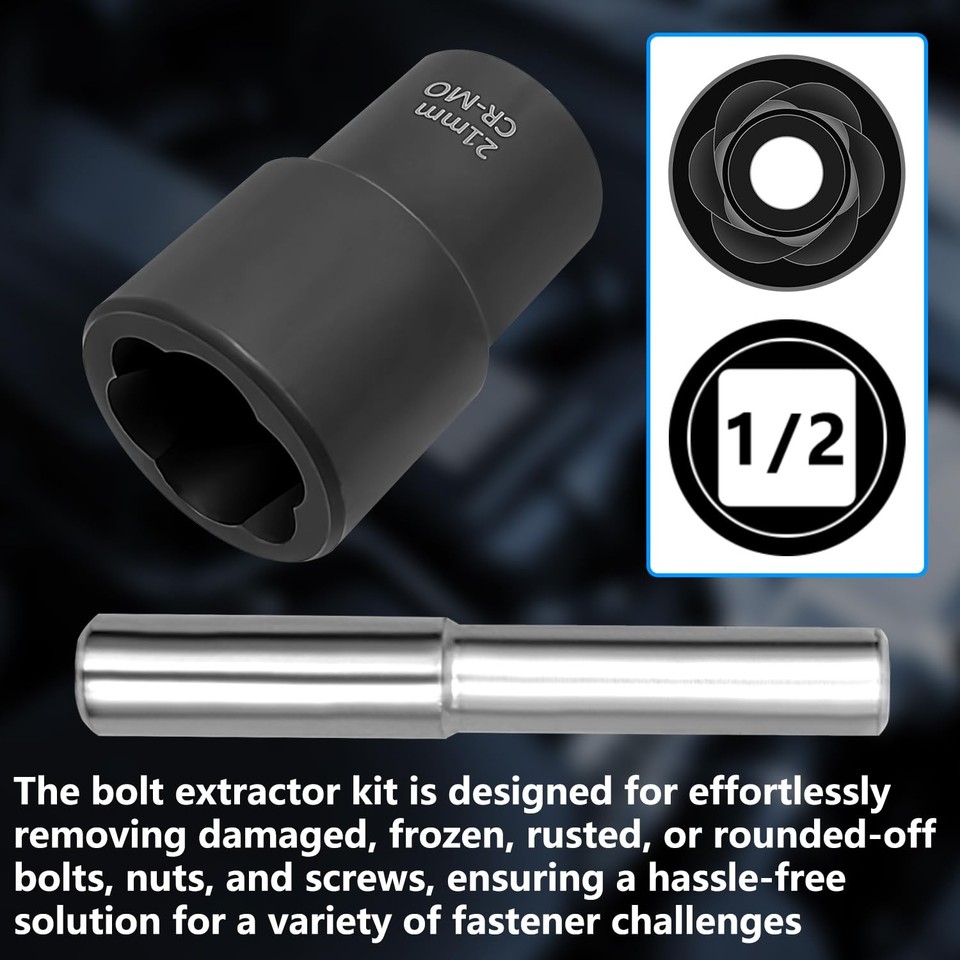 4pcs Lug Nut Socket Set 1/2" Drive Impact Extra Long Wheel Sockets ...