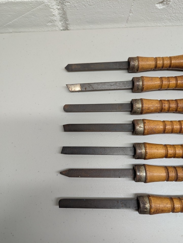 Vintage Craftsman High Speed Steel Wood Turning Lathe Chisels 7 Piece ...