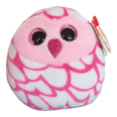 Ty Squish a Boo Pinky Owl 3" Plush Beanie Baby Keychain Clip | eBay