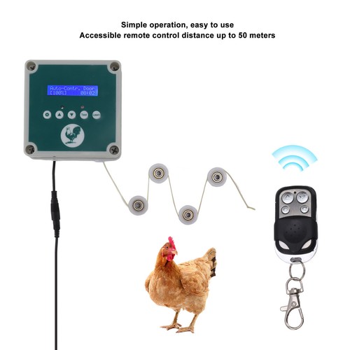 Automatic Chicken Coop Door Controller IP44 Cage Opener Remote Control ...