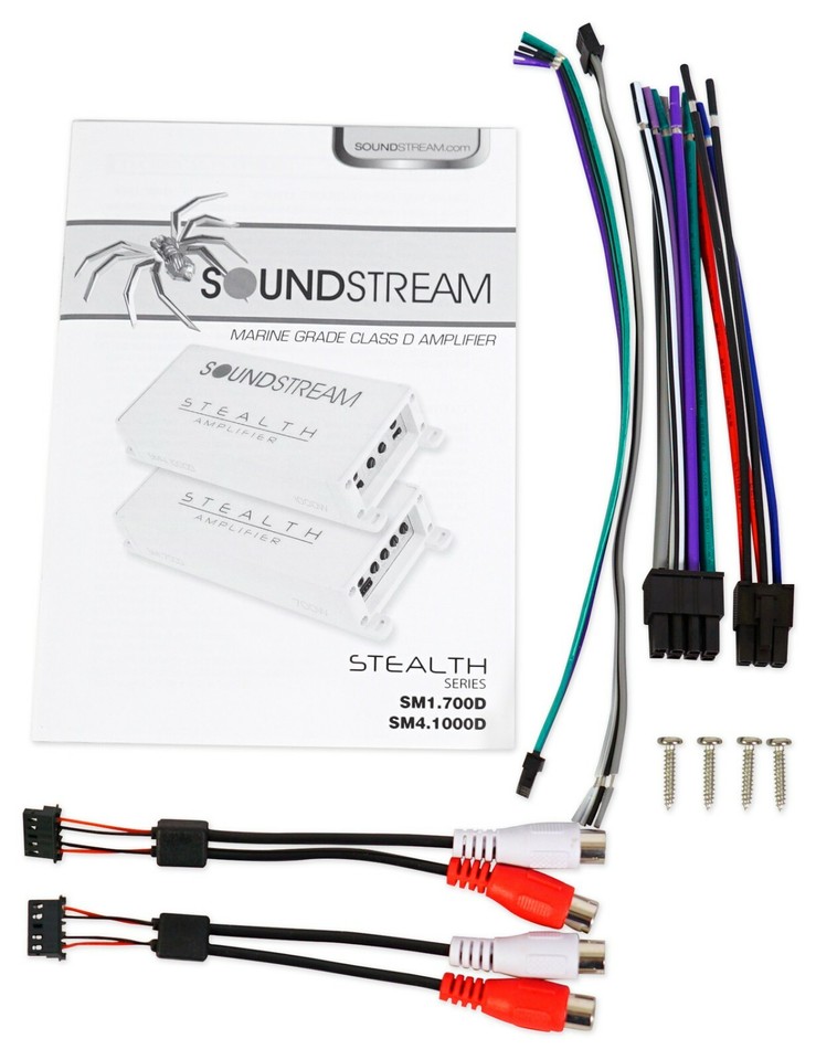 SOUNDSTREAM SM4.1000D 4 CHANNEL 1000 WATT MOTORCYCLE MARINE CAR AMP ...