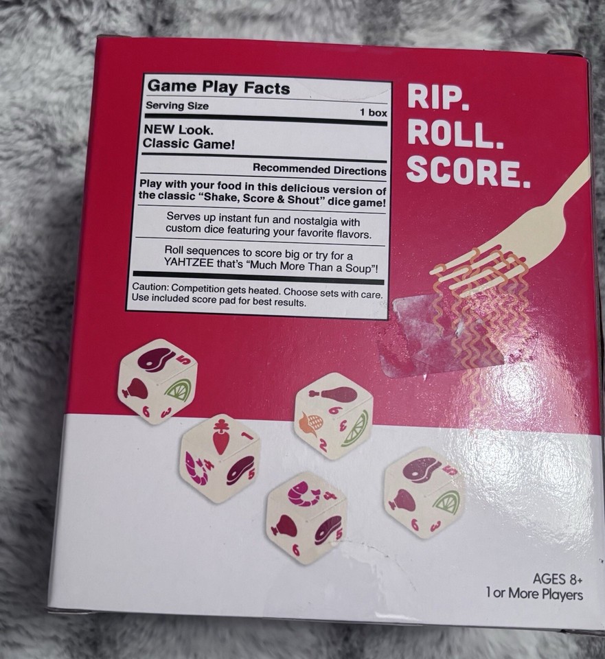 NEW YAHTZEE Cup Noodles Collectible Ramen Custom Dice Travel Yahtzee ...
