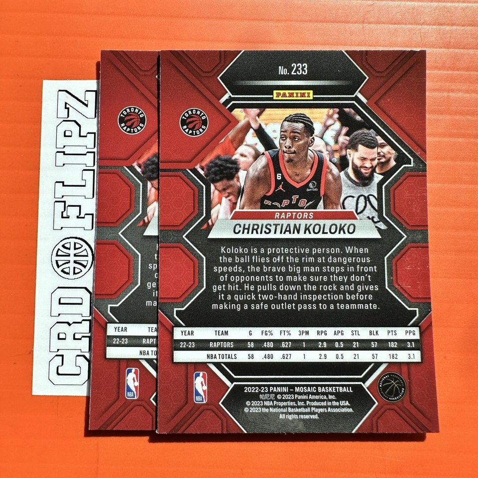 2022-23 Panini Mosaic Christian Koloko White Mosaic Prizm Rookie RC ...