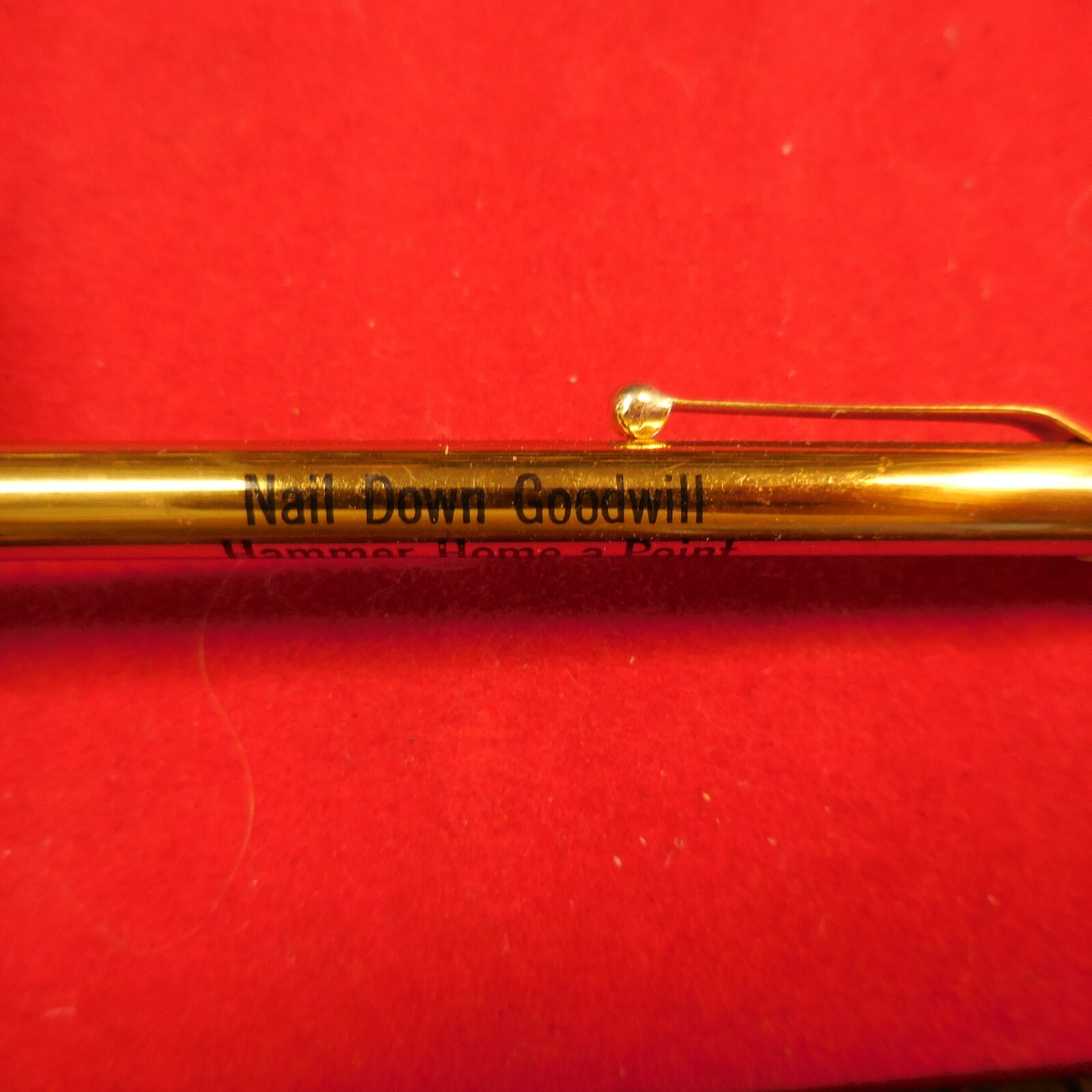 Vintage Golden Spike Pen Promotional Marketing Ink Pen about 4.75 ...