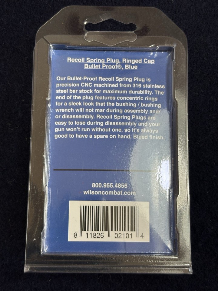 Wilson Combat - 1911 Recoil Spring Plug Cap - Bullet Proof - Blue ...