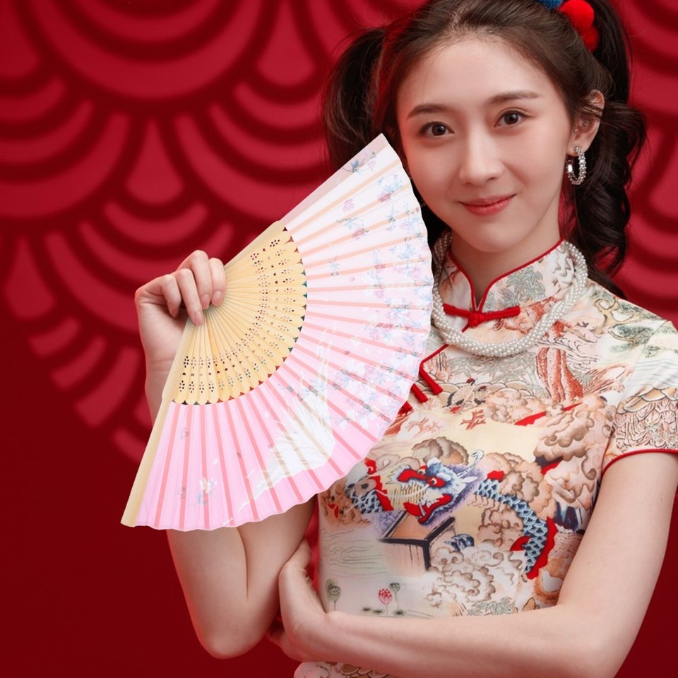 Japanese Style Hand Fan Photo Prop Foldable Chinese Paper Folding ...