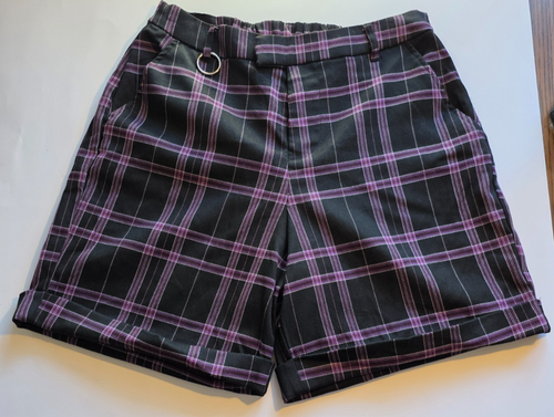 Hot topic purple plaid shorts Sz Med Punk Alt Emo | eBay