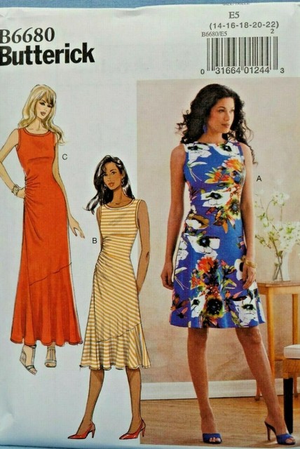 Butterick Pattern 6680 Dresses Misses Sizes 14 16 18 20 22 Uncut for ...