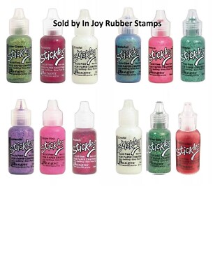 12 Bottles of Ranger Stickles Glitter Glue, Green Pink Lavender Red ...