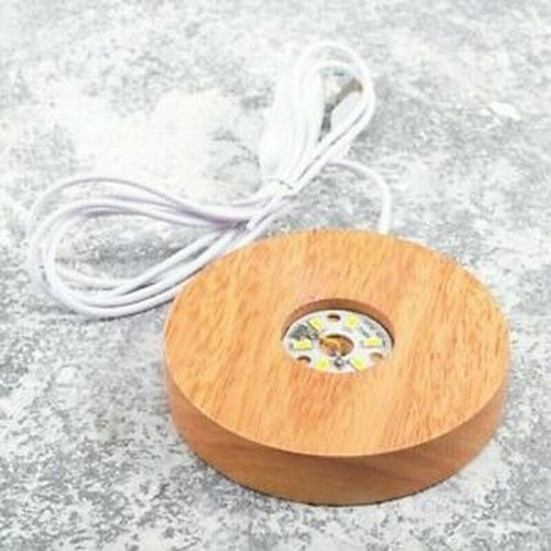 80MM Wooden LED Display Stand 3D Nightlight Round Base Holder | eBay
